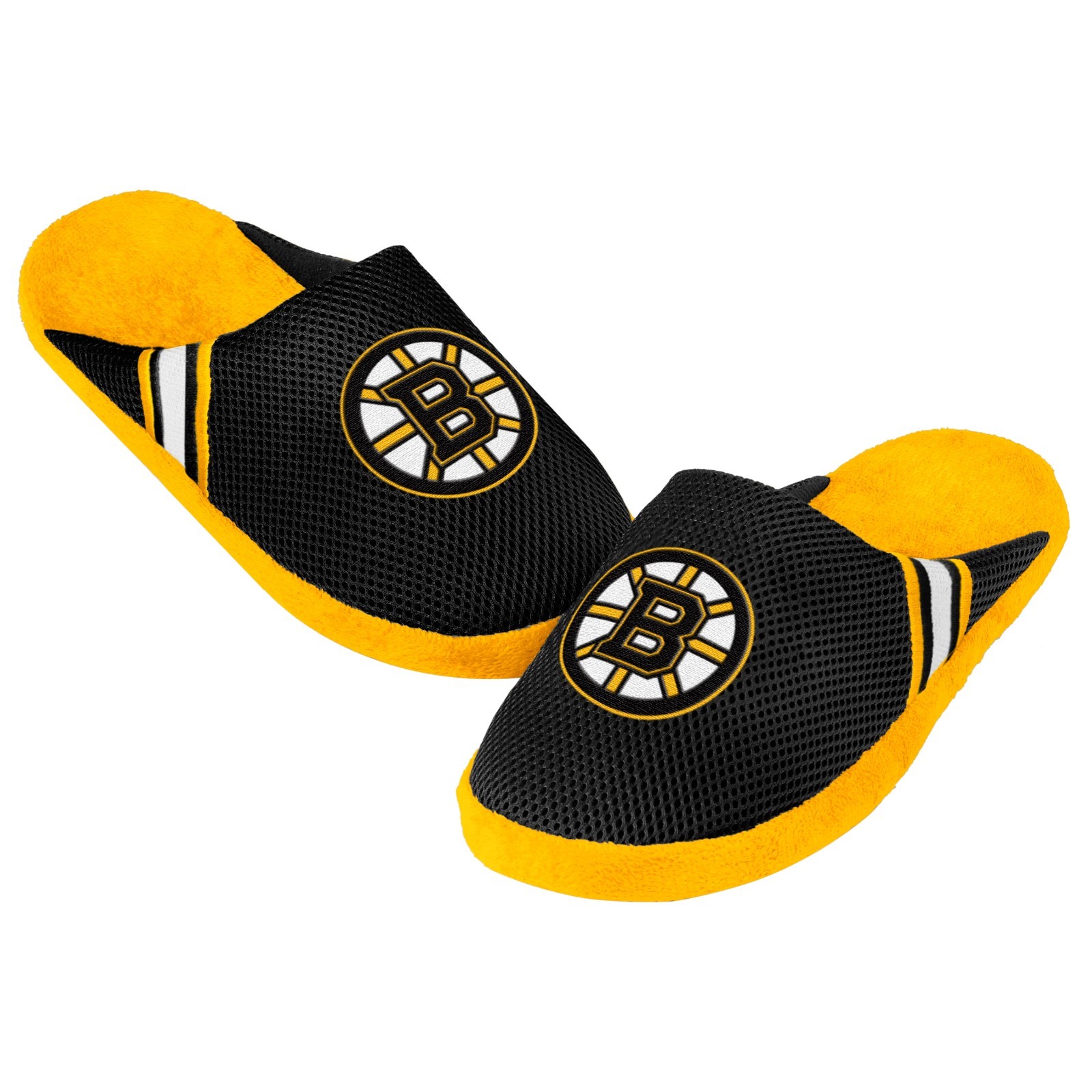 Boston Bruins Jersey Mesh SLIDE SLIPPERS New - FREE U.S.A. SHIPPING | eBay