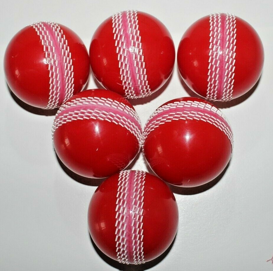 6 x cricket windball wind balls red with white seam air hollow pet gift ...