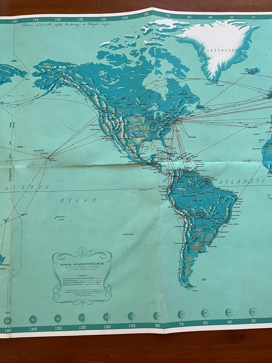 1960s Pan Am Route Map Spies Pinterest