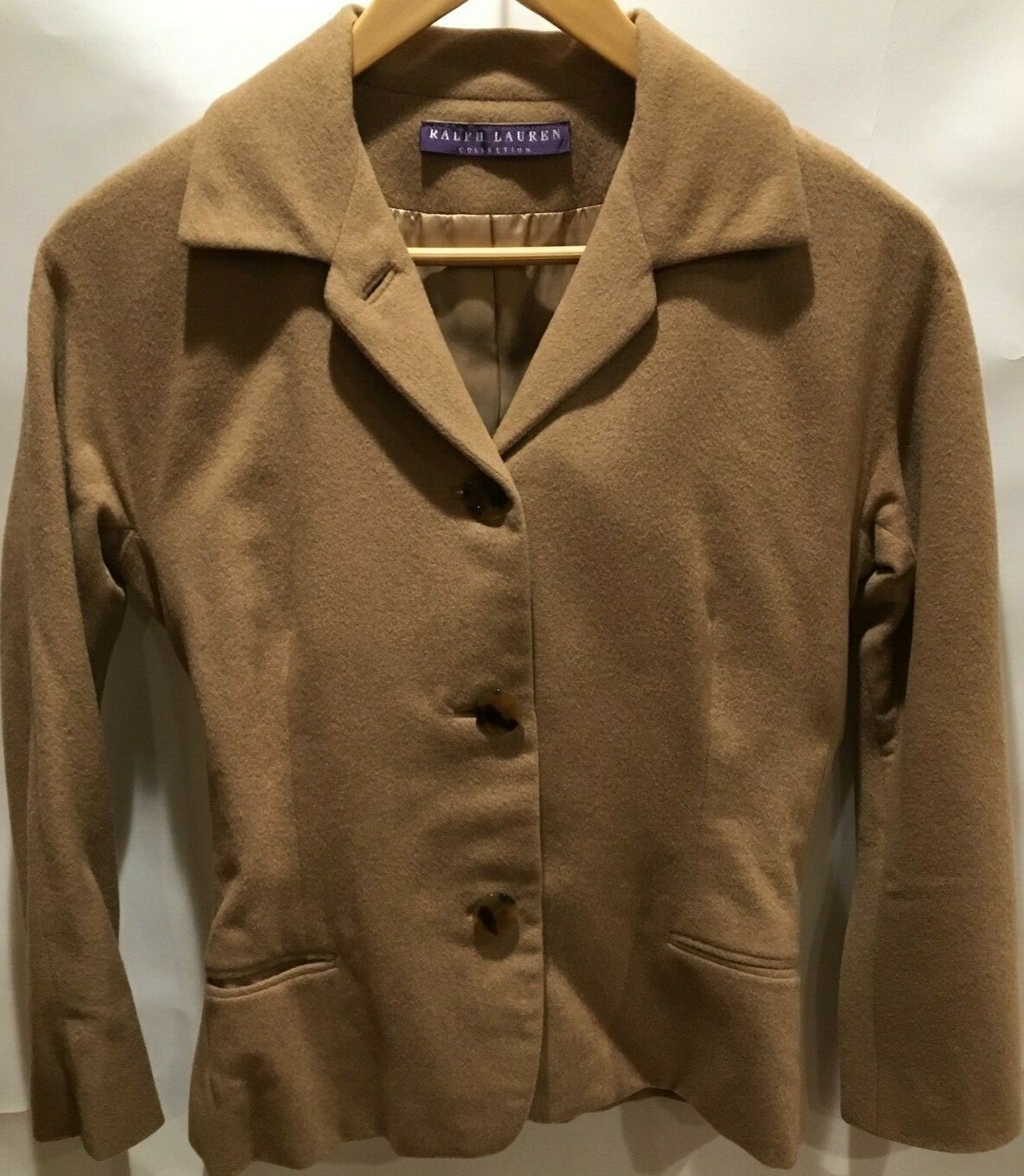 Ralph Lauren Collection Women Camel Blazer Jacket real tortoise shell ...