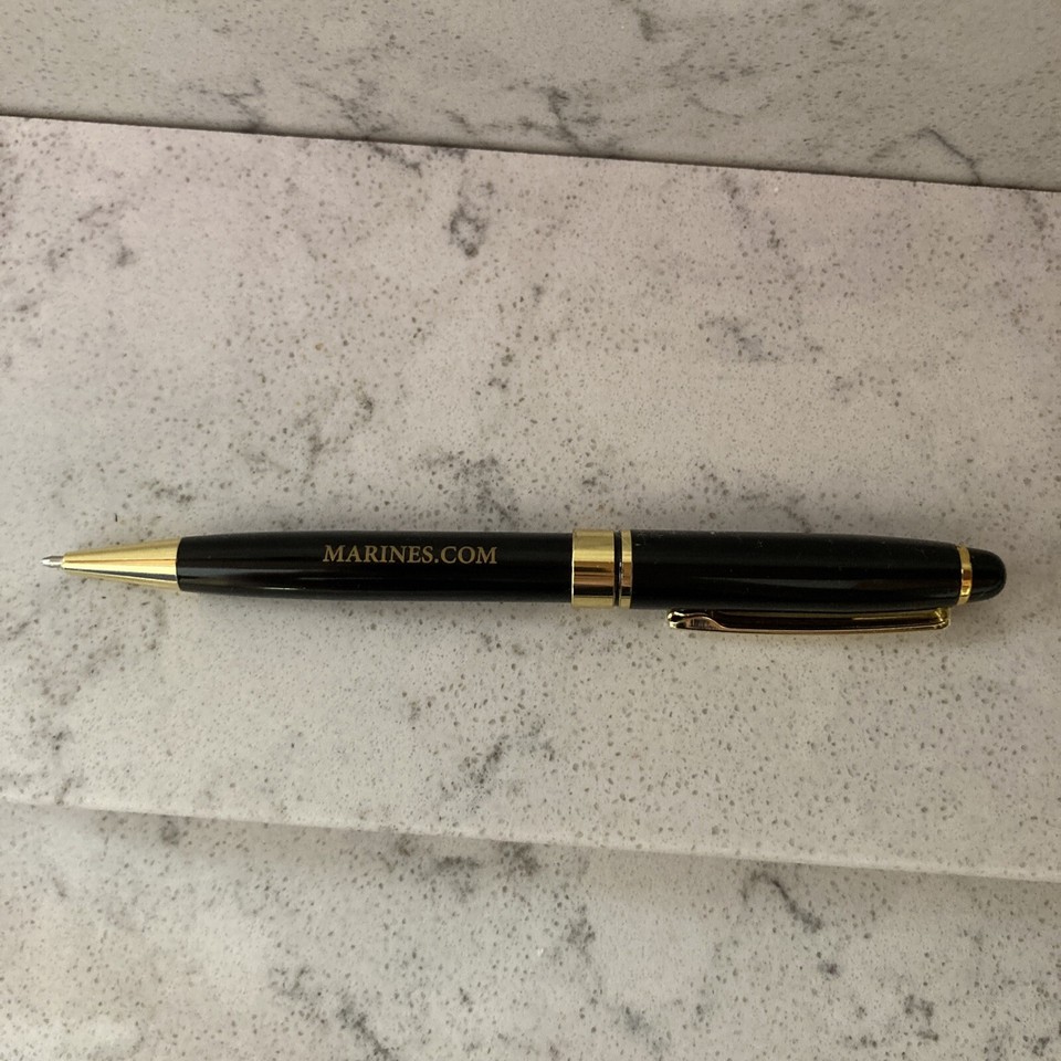12 NEW USMC Marines Ballpoint BLACK Ink Pens Marine Corps - New Wrapped ...