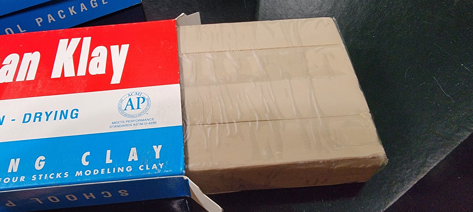 LOT OF 4 16oz sticks Klean Klay Modeling Clay No 20 Non-Drying Natural ...