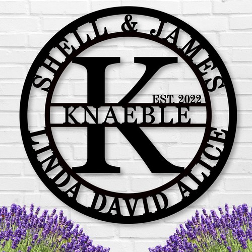 Personalized Last Name Metal Sign, Wedding Decor, Family Name Monogram ...