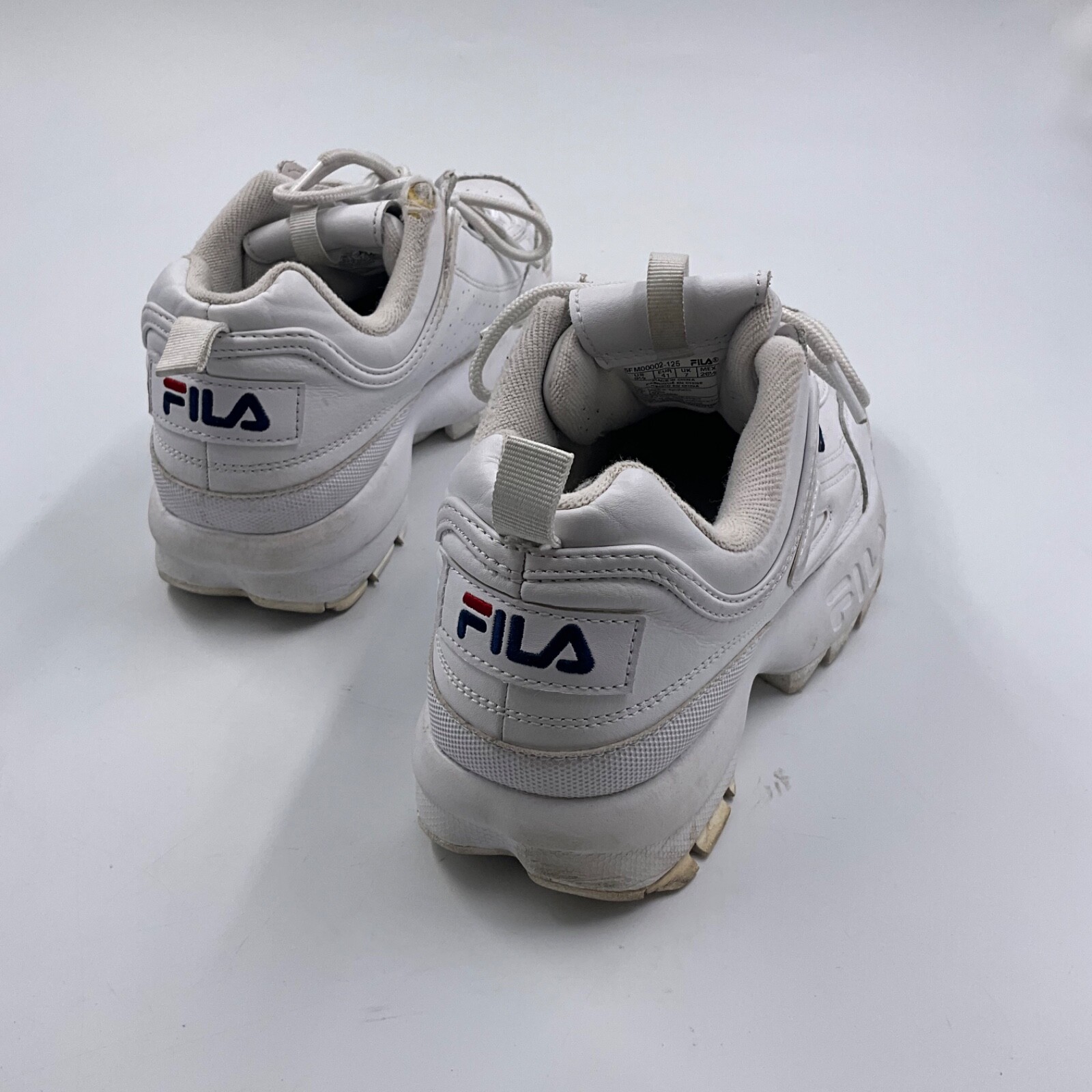 FILA Disruptor Tennis Shoes - White Lace Up Platform … - Gem