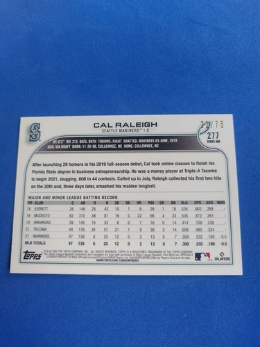 2022 Topps Series 1 Cal Raleigh RC Rookie Independence Day Parallel /76 ...