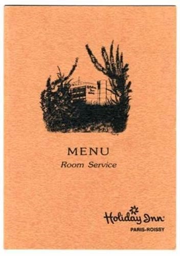 Holiday Inn Paris Roissy Room Service Menu France 1990's | eBay