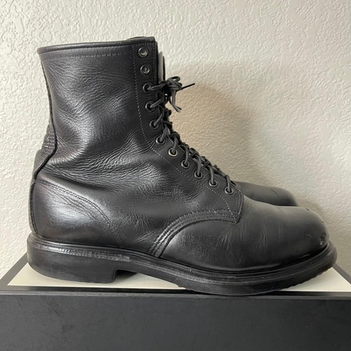 Red Wing 4473 Black Leather Combat Firefighter Boots Steel Toe Men's ...