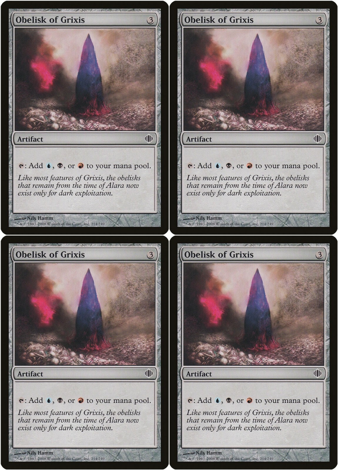 Obelisk of Grixis X4 Shards of Alara MTG Magic the Gathering NM/LP ...