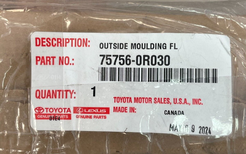 New OEM 2019-2023 Toyota Rav4 Front Door Molding Left Side 757560R030 ...
