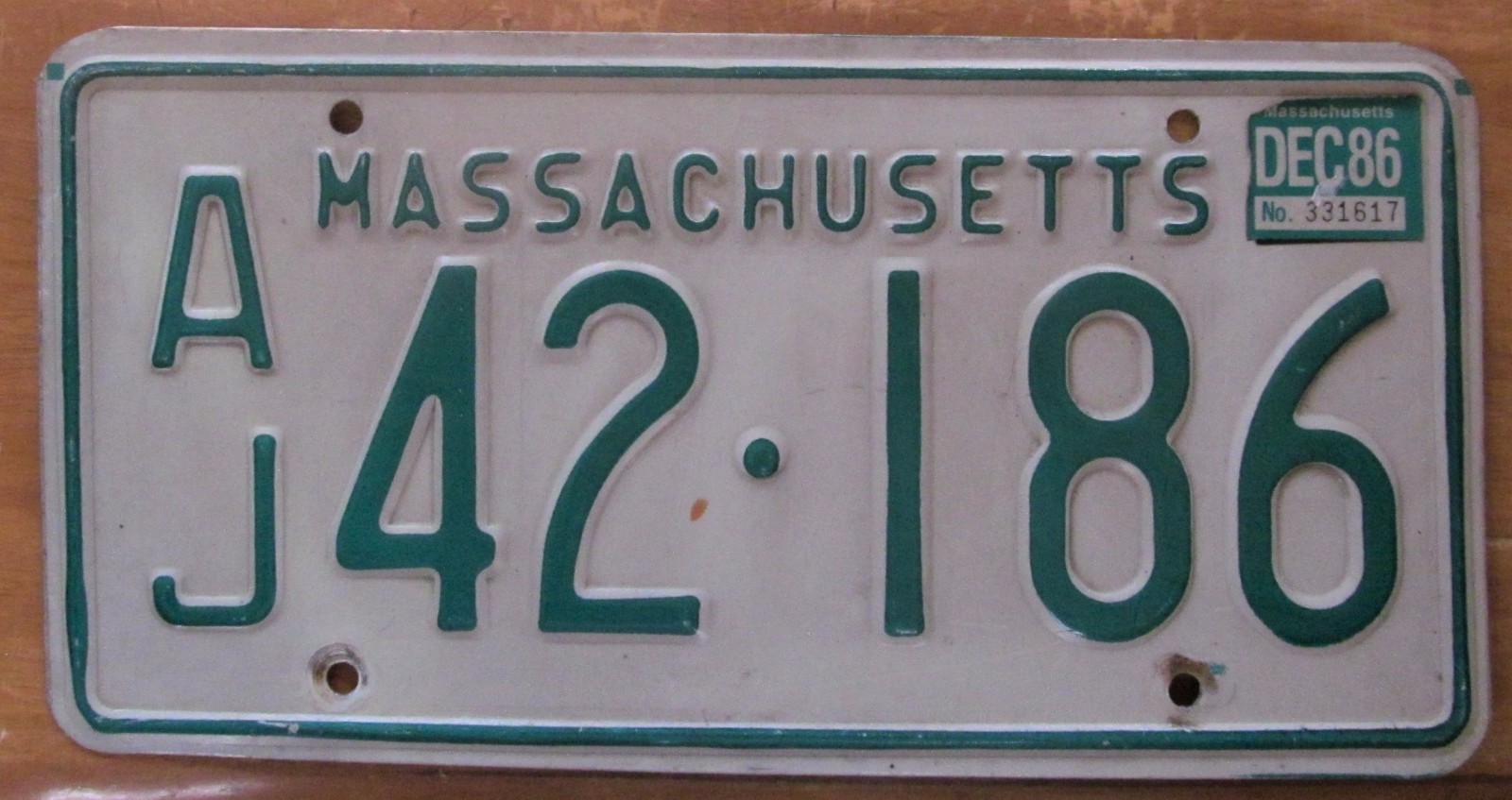 Massachusetts 1986 COMMERCIAL License Plate NICE QUALITY # AJ 42-186 | eBay