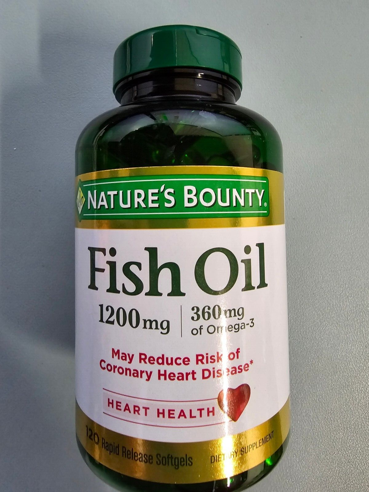 Nature's Bounty Heart Health Fish Oil Rapid Release Softgels, 1200 mg ...