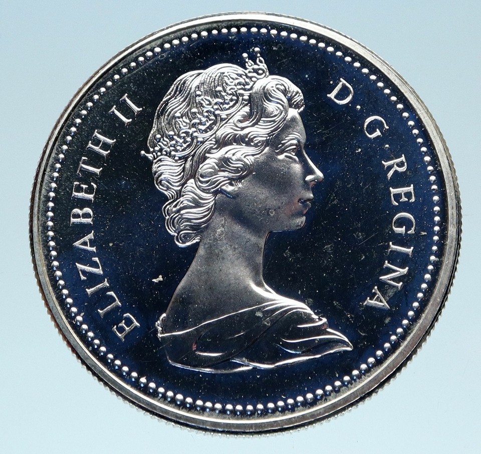1974 CANADA Queen Elizabeth II Winnipeg Past / Present Silver Dollar ...