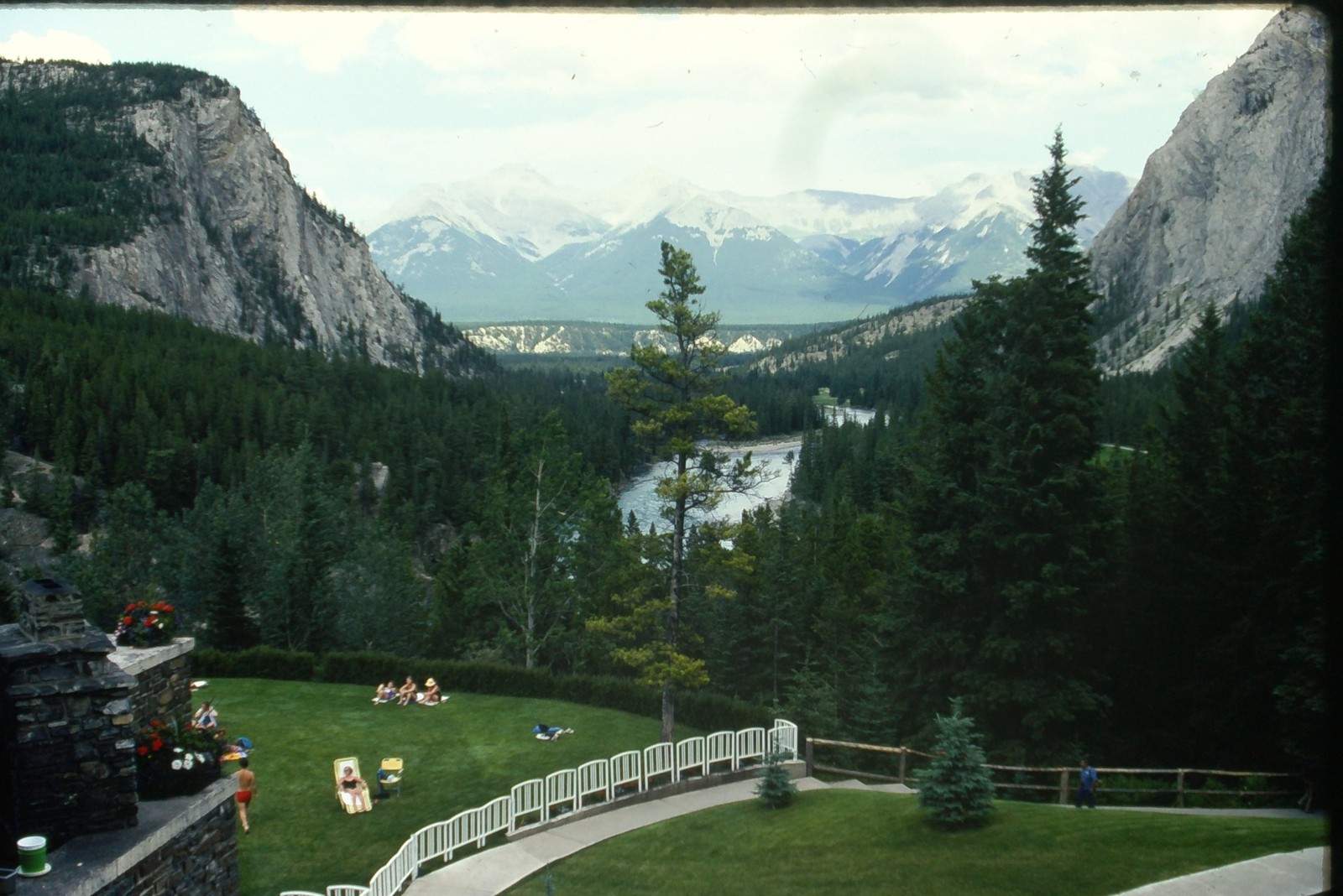 c1960's Kodachrome 35mm Slide Banff Springs Hotel Mountain River Valley ...