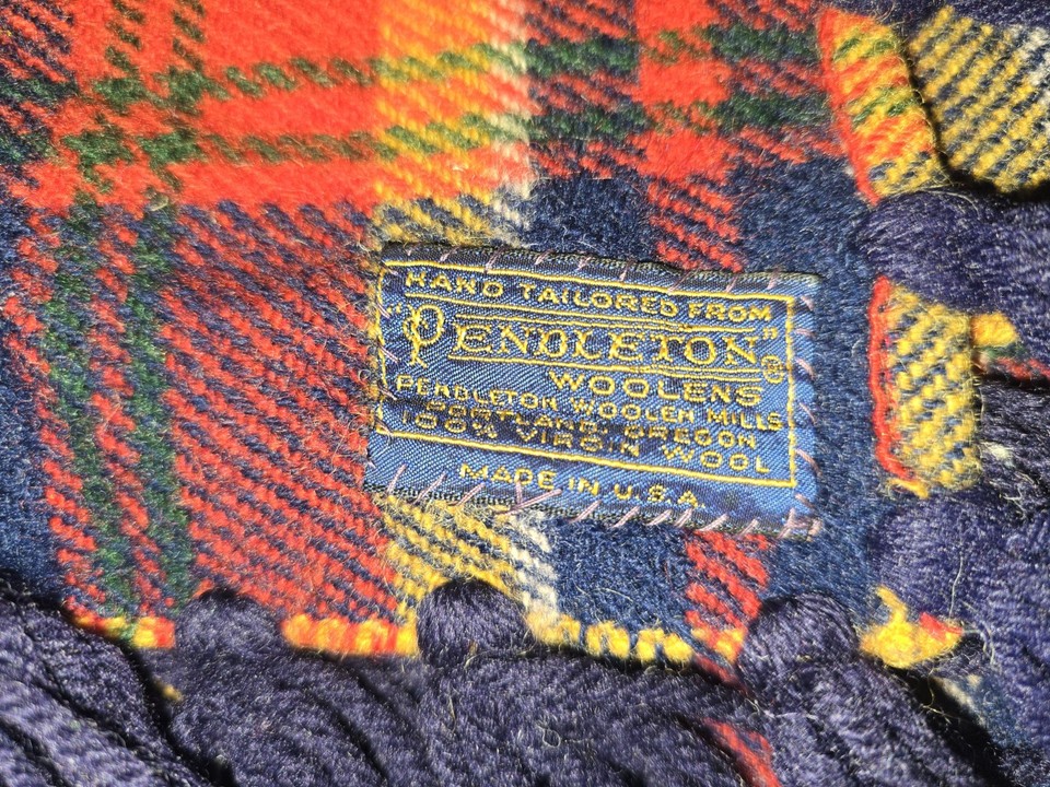 Pendleton Wool Clanket 66in x 59in Made In USA Vintage Blanket Plaid | eBay