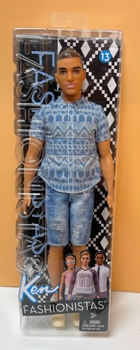 New Barbie Fashionistas Ken #13 Man Bun Broad Body Distressed Denim ...