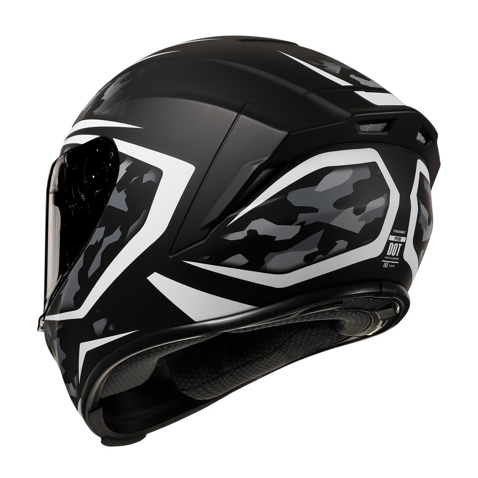 TRIANGLE Full Face Helmet Motorcycle Helmets with Clear and Tinted ...