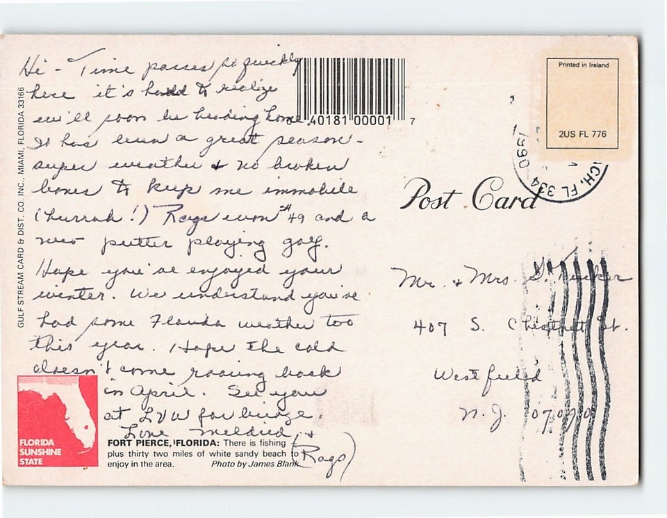 Postcard Aerial View Fort Pierce Florida USA | eBay