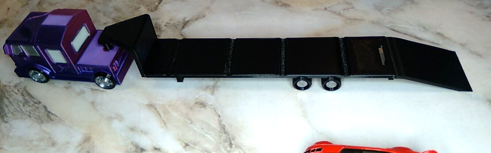 GOOSENECK FLATBED TRAILER with SEMI & LOADING RAMP HITCH 1:64 SCALE | eBay