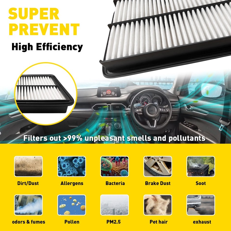 Engine & Air Cabin Filter Kit Fit Mazda CX-5 2013-2022 2.0L 2.5L PE07 ...