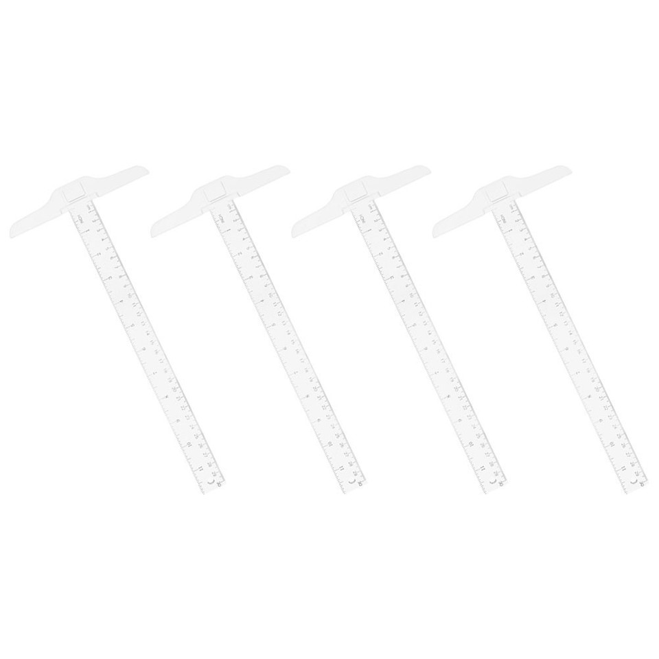 4 Pcs Architecture Ruler T-shaped Rulers Measuring T-ruler Plastic ...
