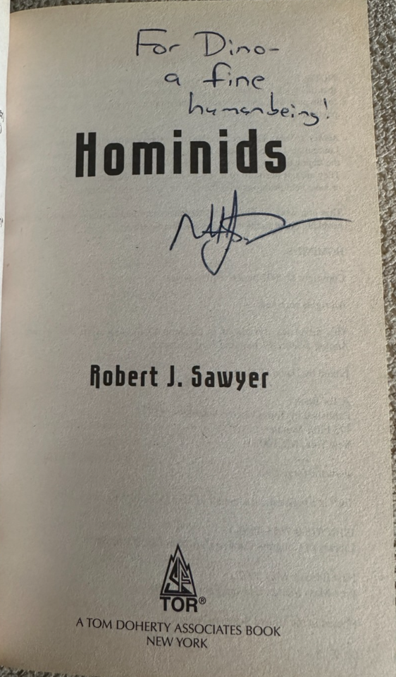 Hominids : Neanderthal Parallax SIGNED Robert J. Sawyer 2003 TOR HUGO Winner OOP | eBay