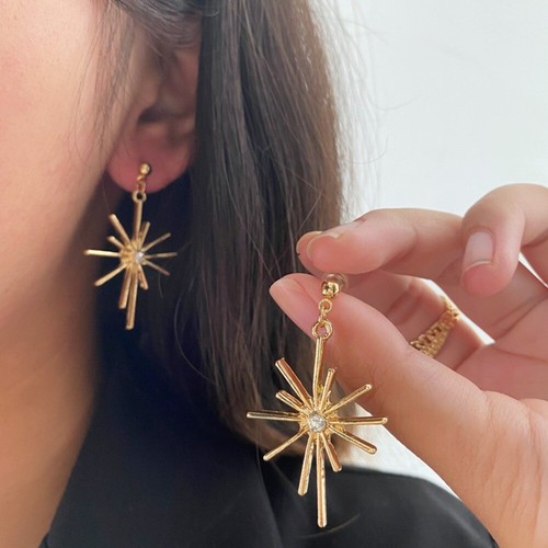 Alloy Sunshine Earrings Pendant Ear Studs Jewelry Rising Sun Earrings ...