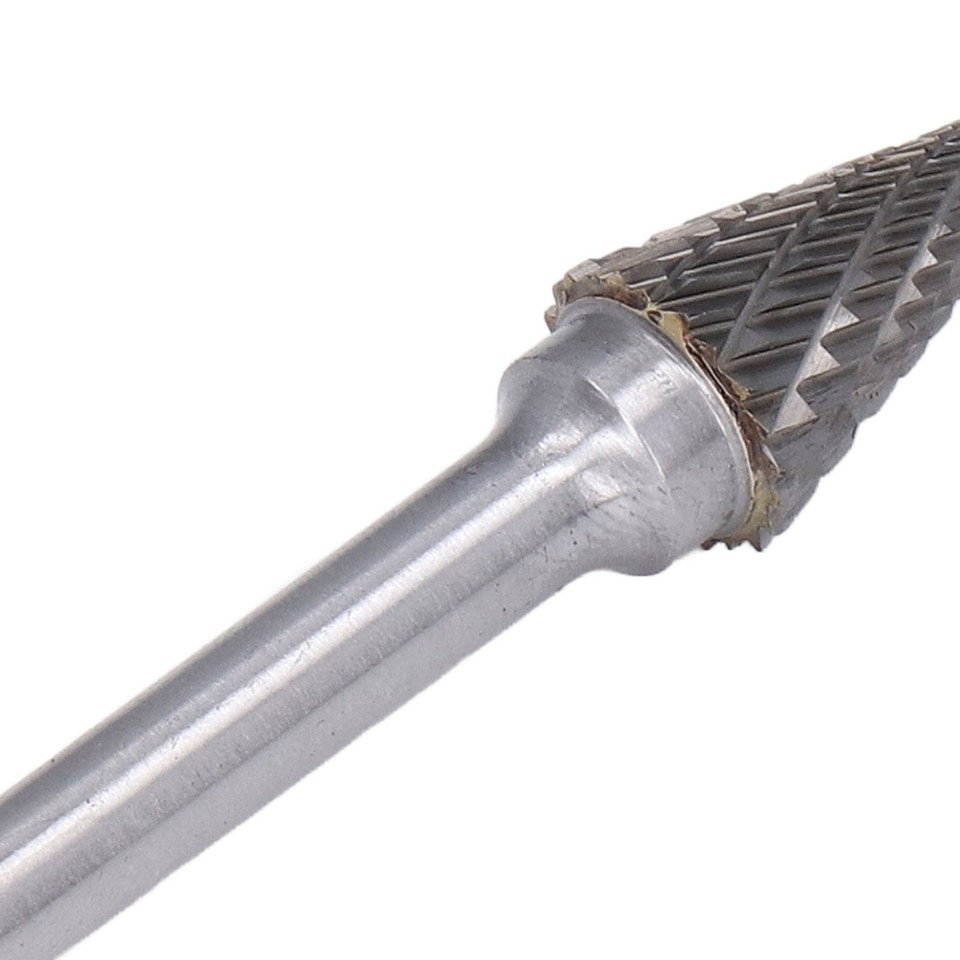 File Burr 2 Cut Pointed Cone Shape Die Grinder Bit 6mm Shank YG8 Carb ...