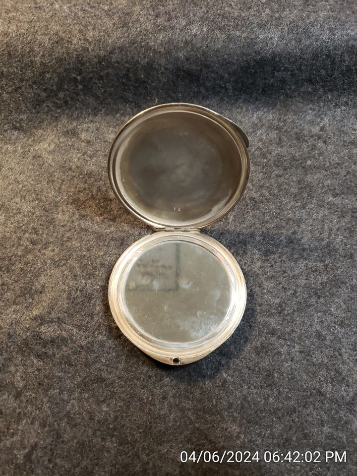 Vintage 800 Italian Silver Ornate Etched Round Compact MARKED 241FI 800 ...