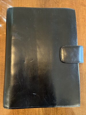 Franklin Covey Classic 7-Ring Binder / Planner Black Italian Calfskin ...