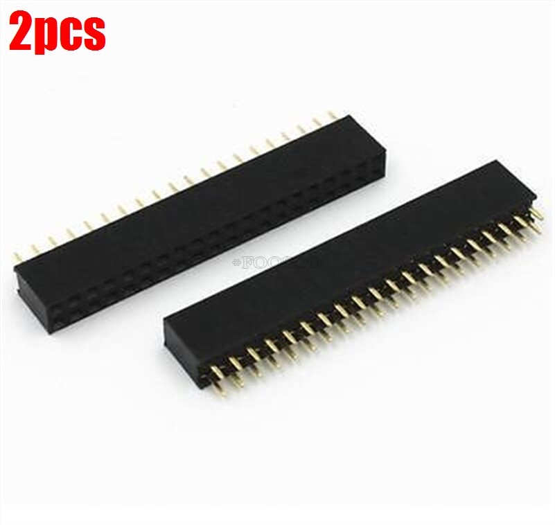 2Pcs 2.54MM 2X20 40Pin Double Row Female Straight Header Pitch Socket ...