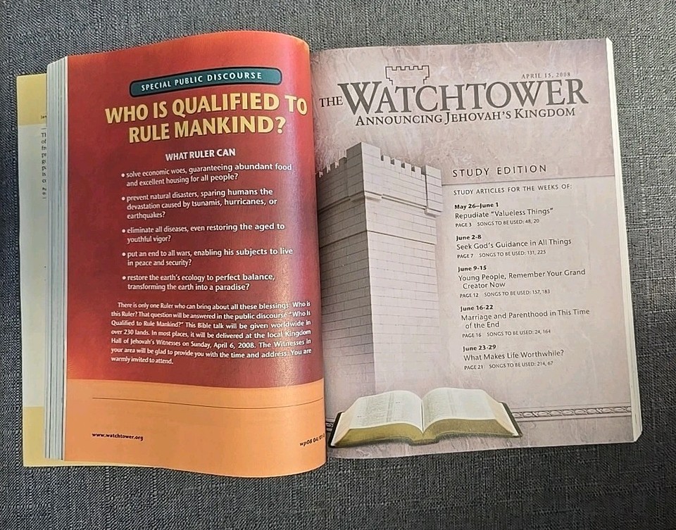 Vintage 'The Watchtower' Jehovah's Witness Religious Book of 12 ...