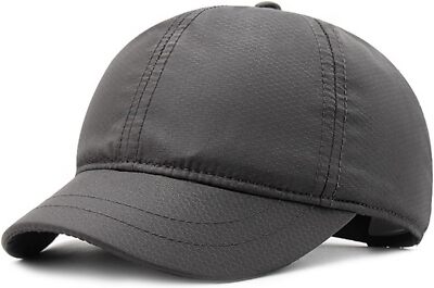 Unisex Wild Solid Color Adjustable Short Brim Baseball Cap One Size ...