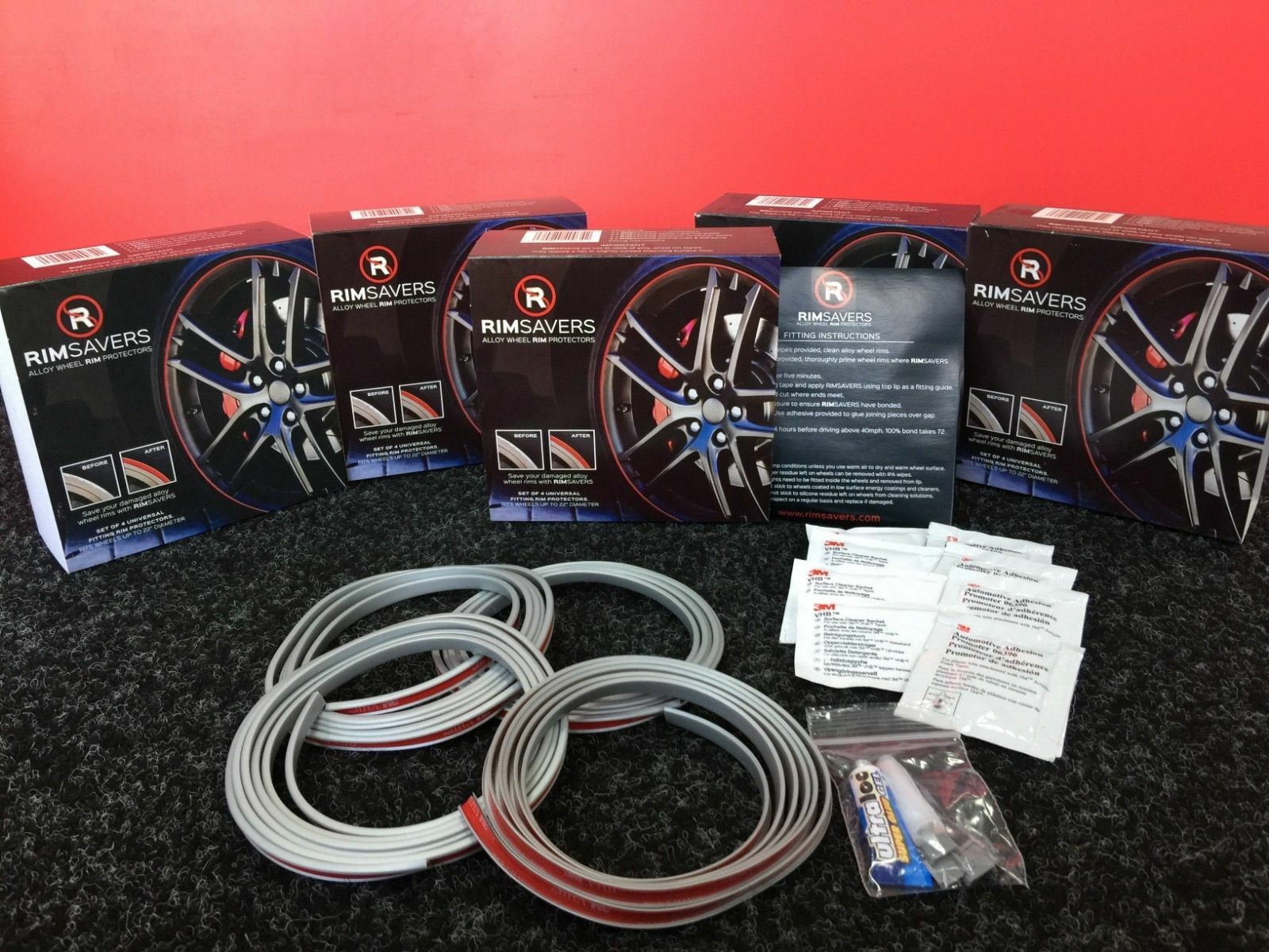 SILVE RIMSAVERS by Rimblades Car Alloy Wheel Rim Protectors safe Tyre ...