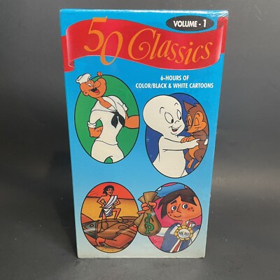 50 Classics 6 Hours Color Cartoons Volume 1 - VHS - Popeye Casper | eBay