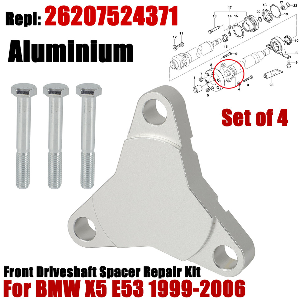 For BMW X5 E53 Front Driveshaft Spacer Repair Kit 1999-06 3.0L& 4.4L ...