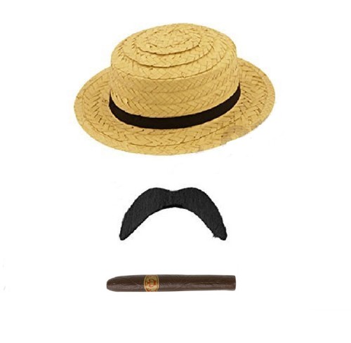 Jumbo Puff Cuban Cigar FAKE Boater Hat & Mexican Tash Pimp Gangster ...