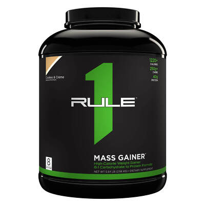 RULE 1 Mass Gainer 8 serv Cookies Creme Mass Weight Gainer 5.64lb | eBay