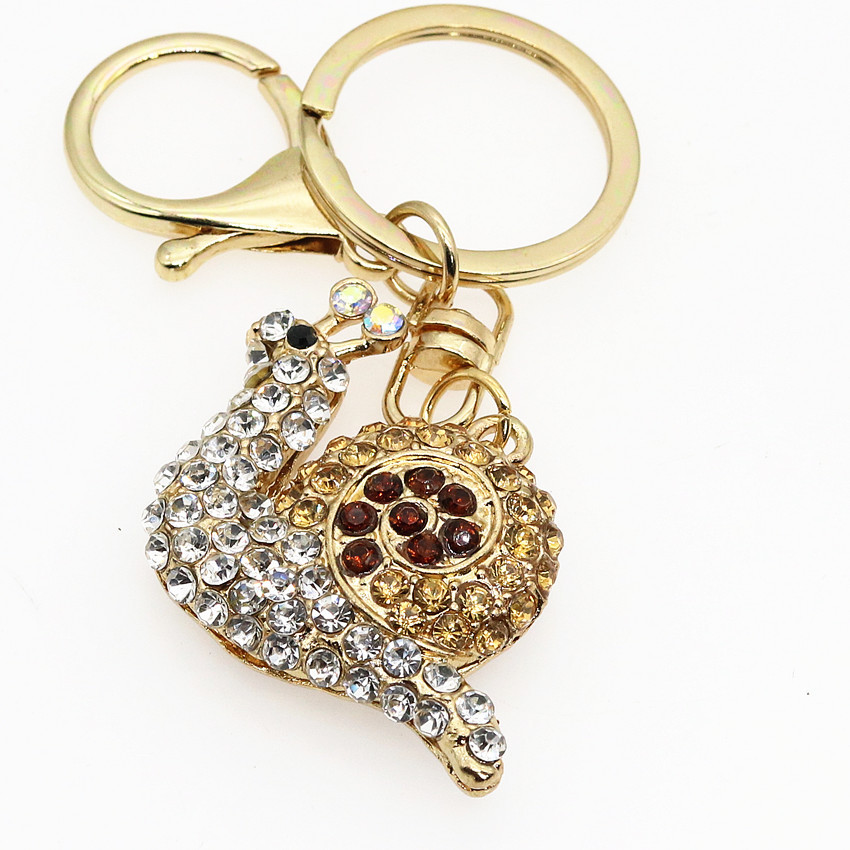 snails glass crystal rhinestones keyring pendant purse bag key ring ...