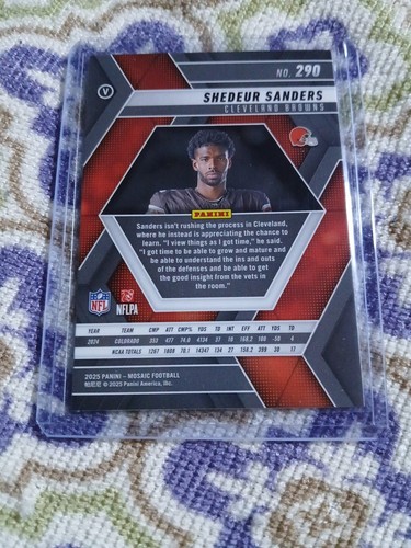 Shedeur Sanders 2025 Mosaic Variation Base Rookie Card #290 - Browns | eBay