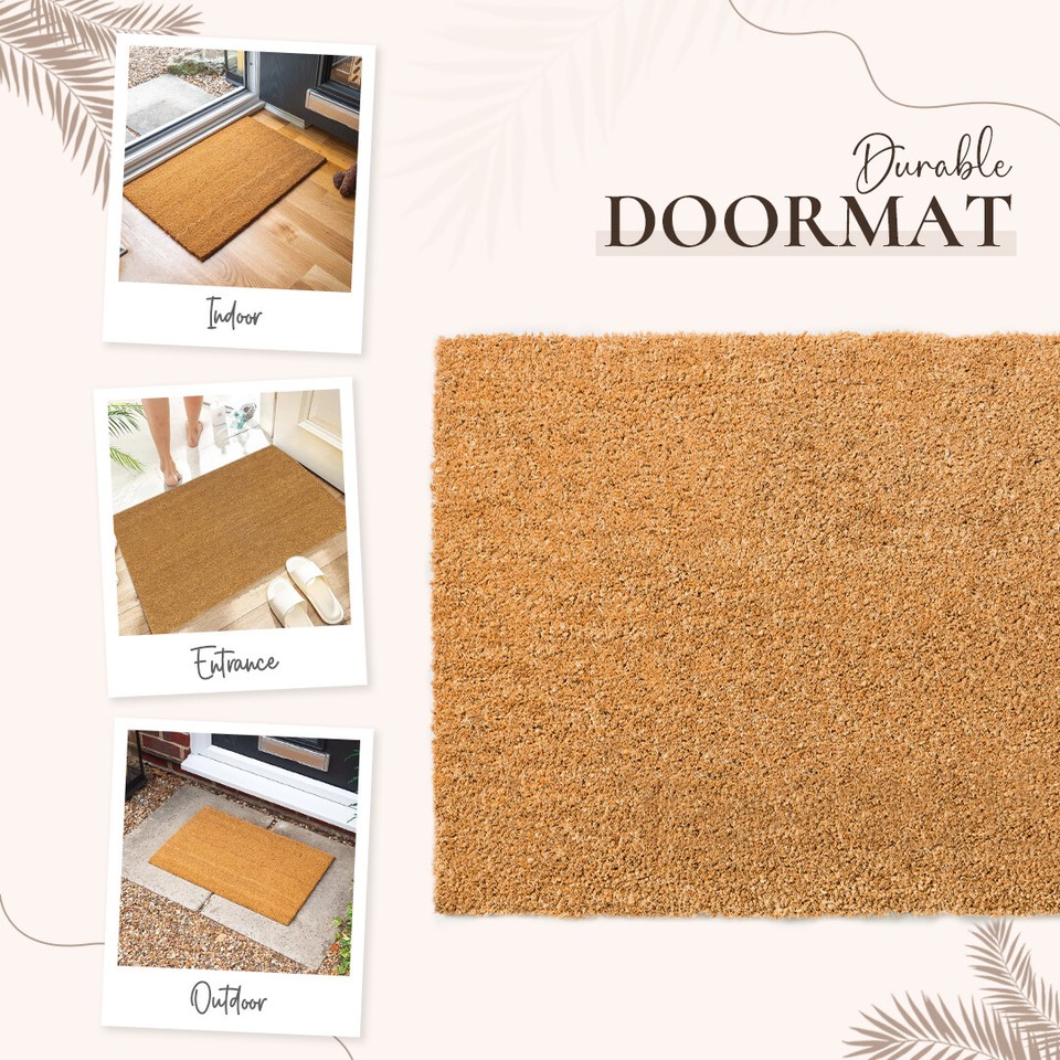 Natural Coconut Coir Entrance Door Mat Heavy Duty Outdoor Lobby ...