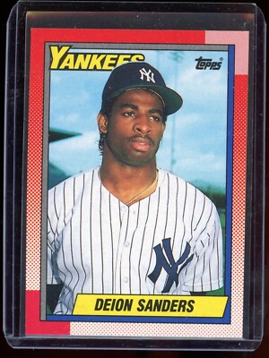 1990 Topps Deion Sanders Rookie Card RC #61 New York Yankees | eBay