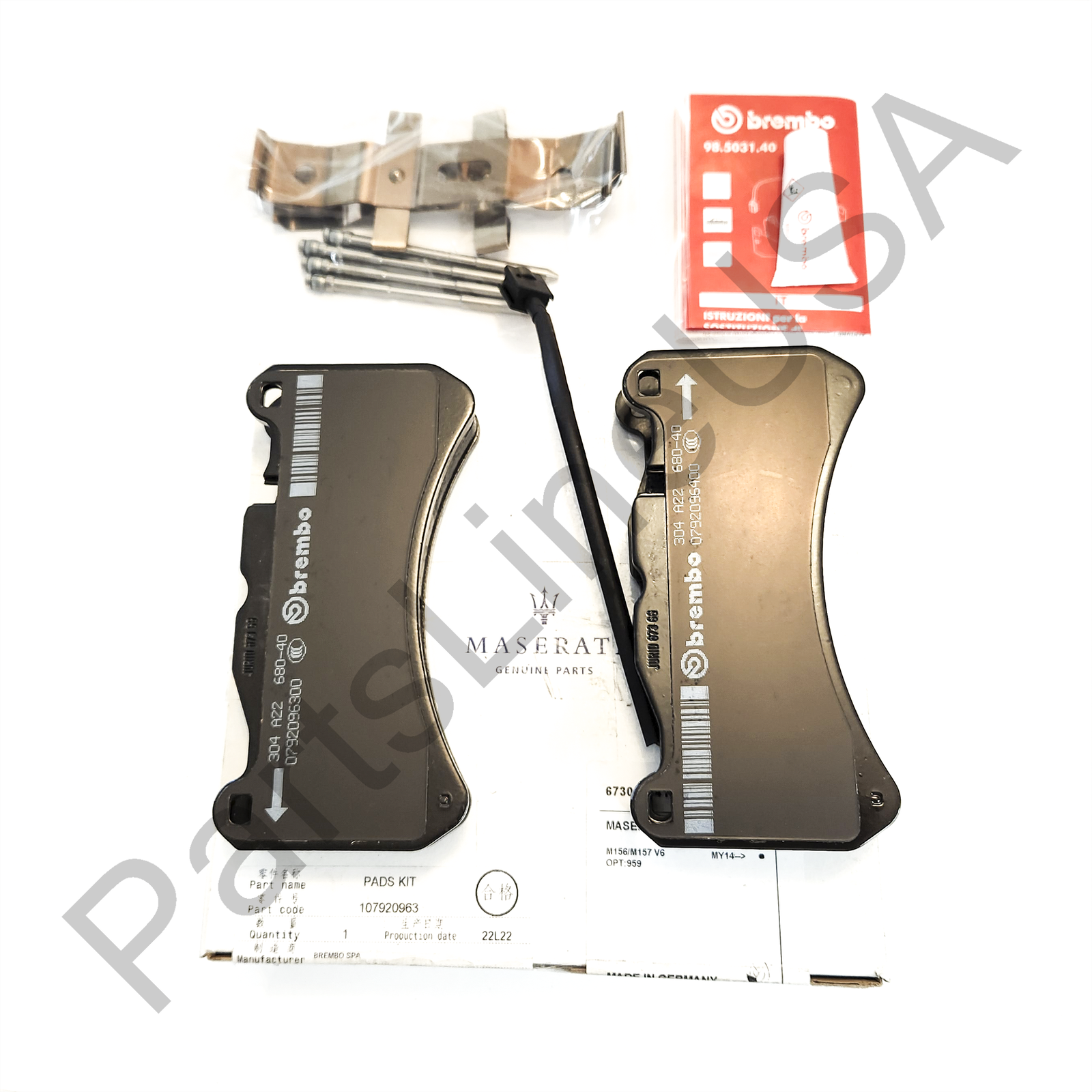 Genuine Maserati Front Brake Pads Kit M156/M157 V6 Quattroporte Ghibli ...