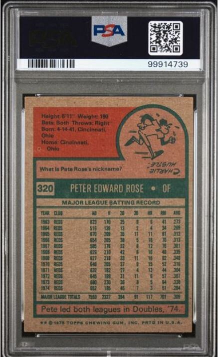 1975 Topps Pete Rose Signed Baseball Card PSA 6 PSA/DNA Certified Auto 10 HOF | eBay