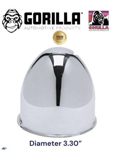 Gorilla Chrome Bullet Style Push Thru 3.30" Dia Wheel Center Cap ...