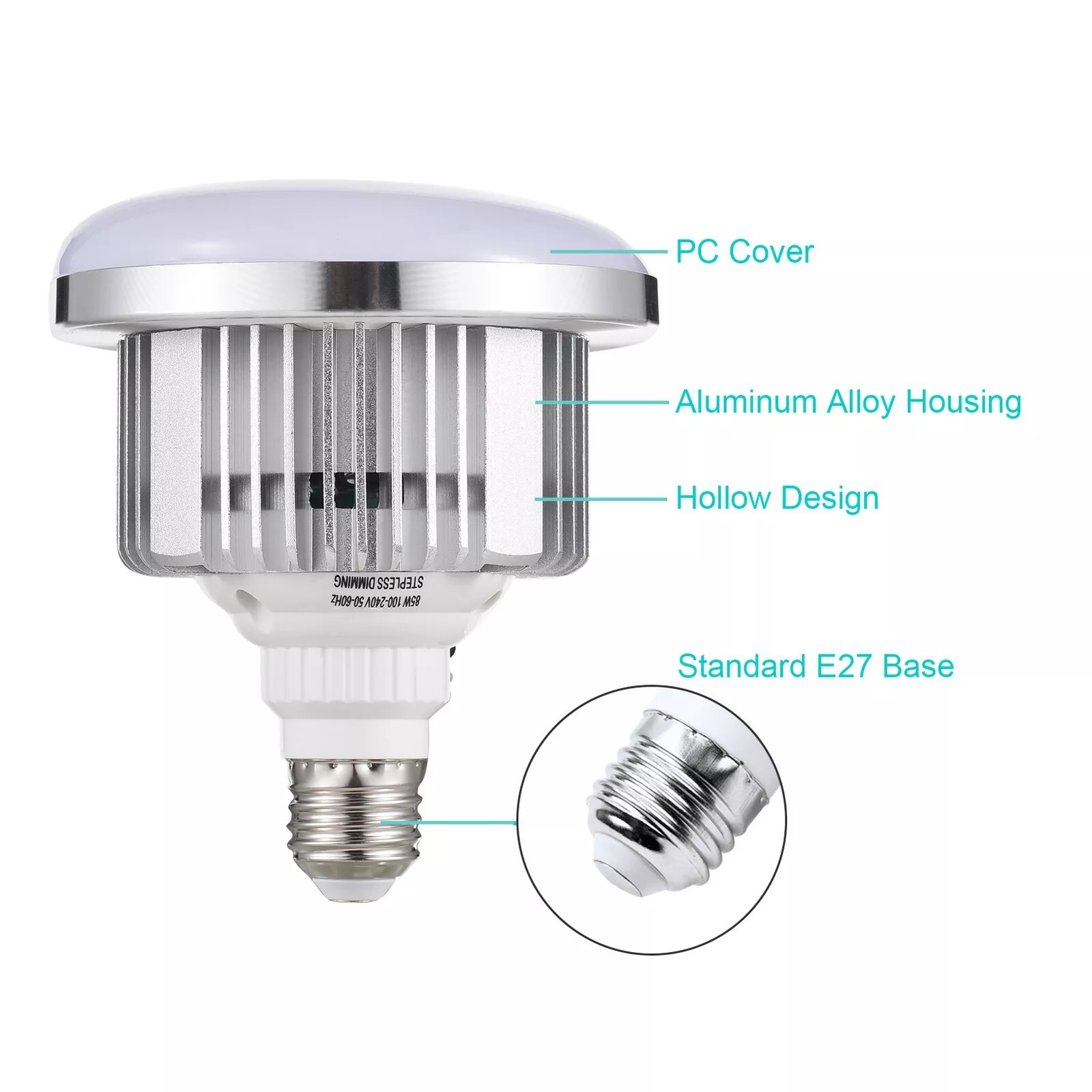 85W LED Light Bulb E27 3200K-5500K Photography Lamp Bulb for ...