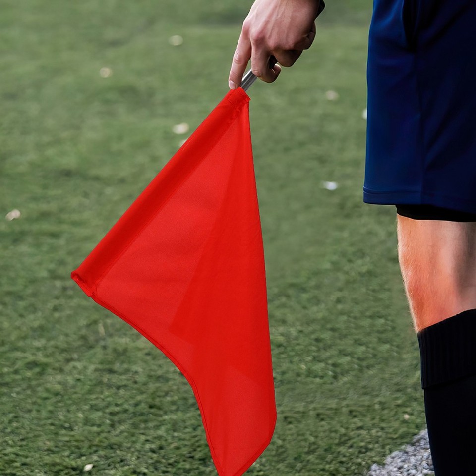 2pcs Handheld Referee Flags Stainless Steel Signal Flag Sponge Handle ...