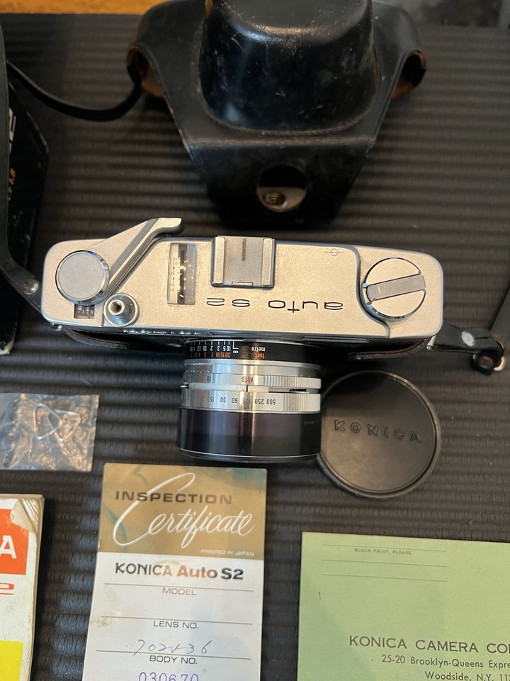 Konica Auto S2 35mm Camera w/ Case Manual Film: Working– Hexanon 45mm f ...