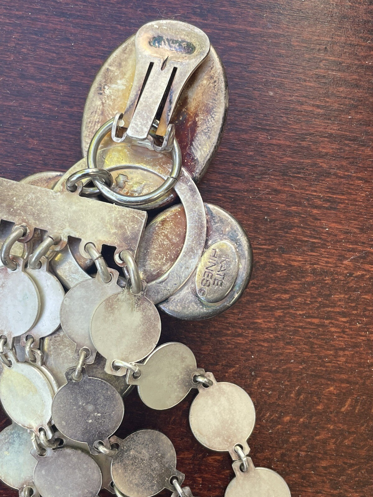 Vintage Kate Hines Modernist Mother Of Pearl Earrings - Gem