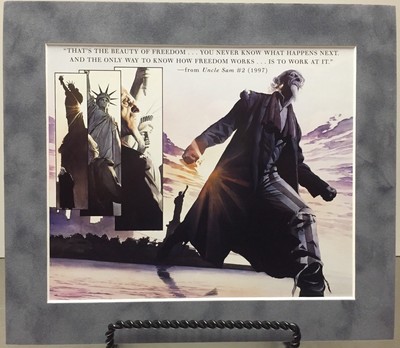 UNCLE SAM By ALEX ROSS Pro Suede Matted Print Kingdom Come DC Comics ...