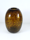 Vintage Hand Blown Art Glass Vase Tortoise Shell Brown Rounded 7.5 Inch ...